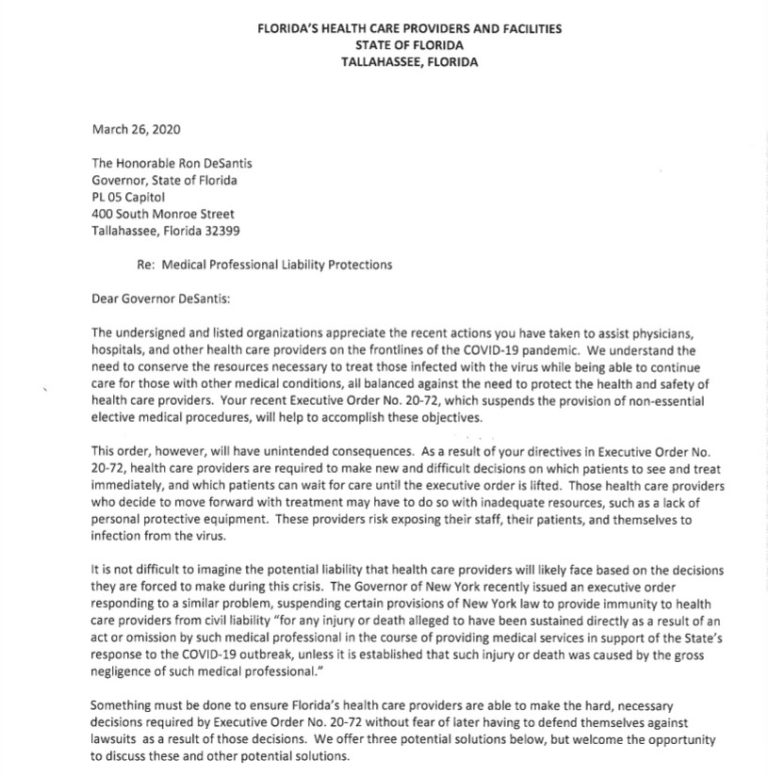 Florida Chamber Litigation Center: COVID-19 Liability Protection ...