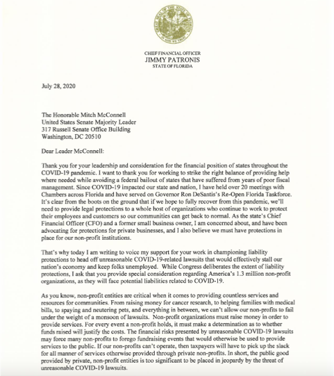 Florida Chamber Litigation Center: COVID-19 Liability Protection ...