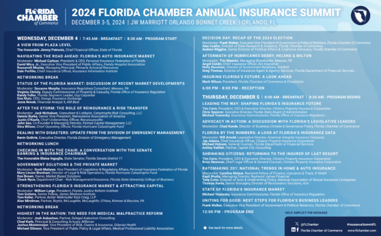 2025 Florida Chamber Annual Insurance Summit – Florida Chamber of Commerce